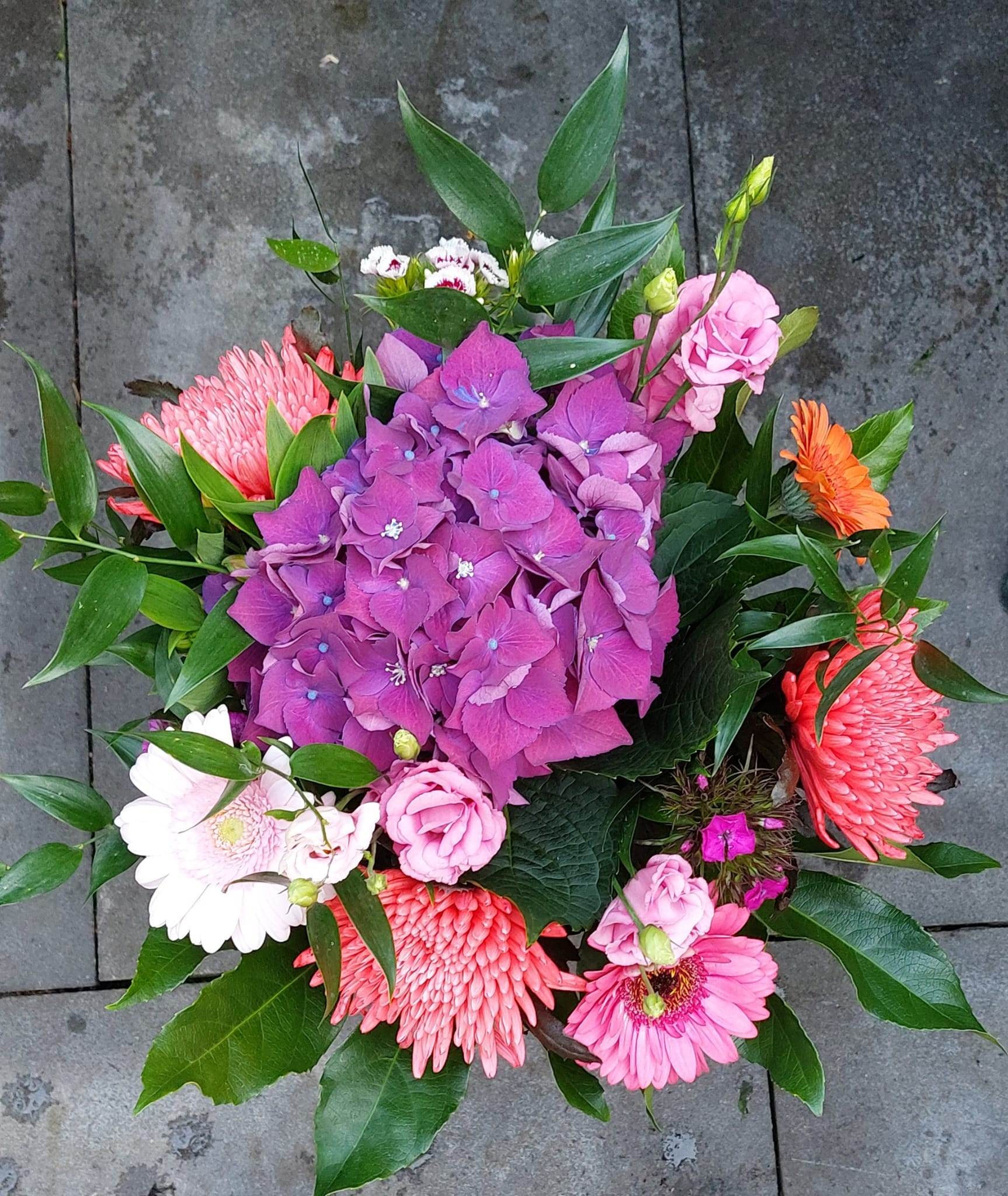 Roze paars boeket - De Gerberas